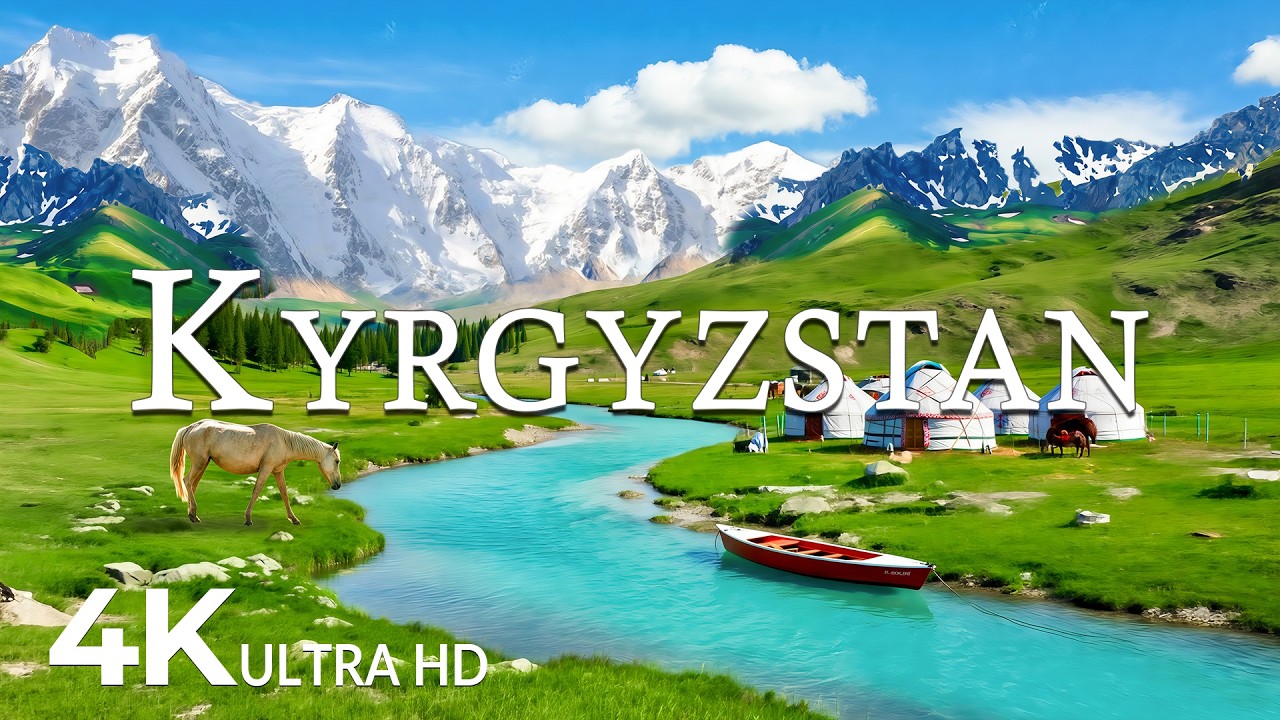 FLYING OVER KYRGYZSTAN (4K UHD) – Soothing Music Along With Beautiful Nature Video - 4K Video UHD