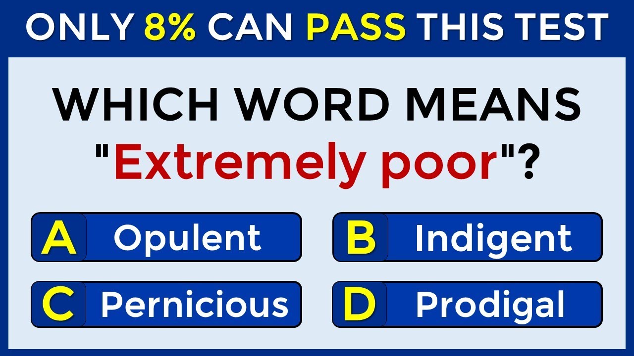 Only 8% Can Pass This Test | Match The VOCABULARY Words #9