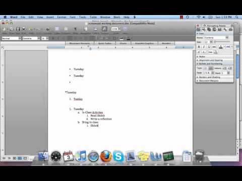 How to use bulleted and numbered lists in Microsoft Word on a Mac