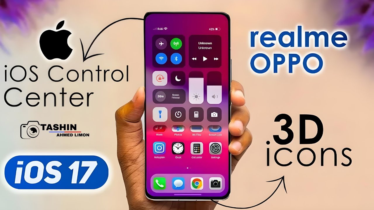 iOS⚡ 17 Control Center 3D icon Icon Pack IOS 17 3D Theme For Only For Realme Oppo User 3D Theme OK ⚡