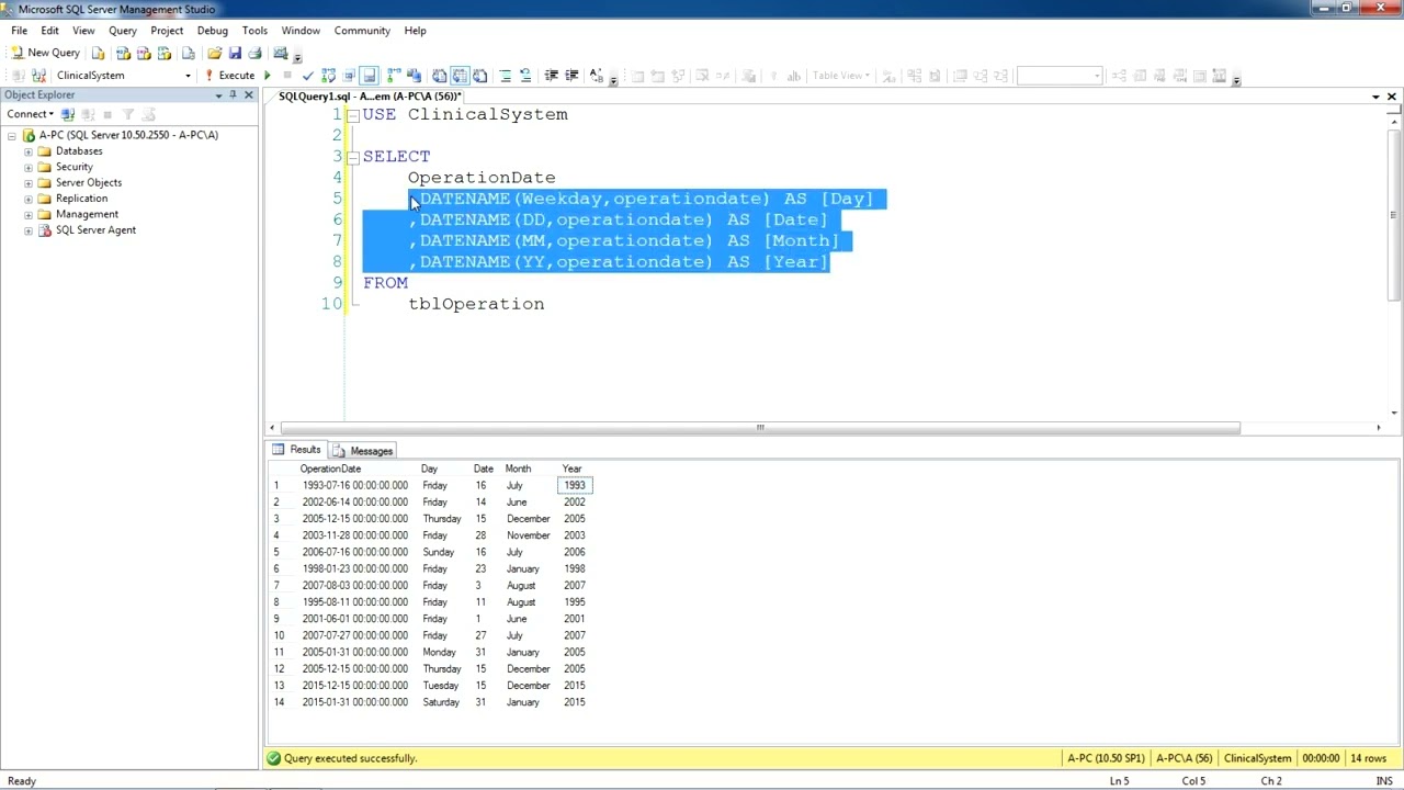 SQL Calculate the Difference between dates, Date Formats
