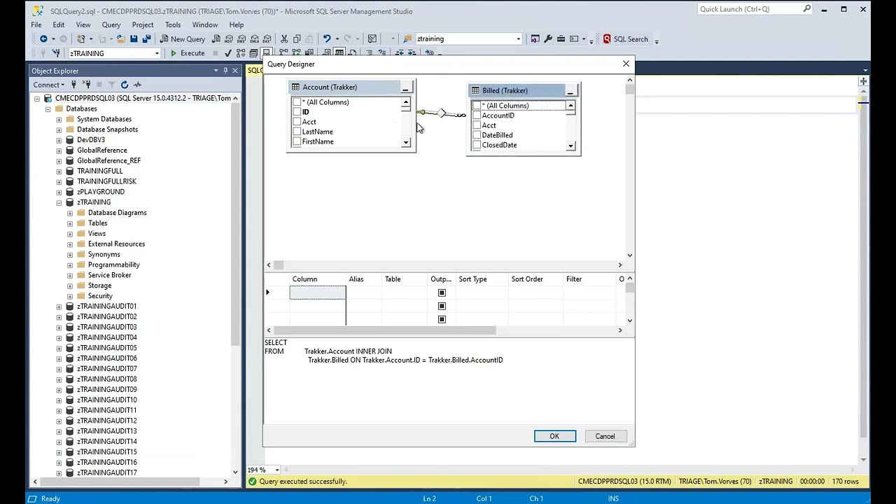 QBT SSMS Query Designer