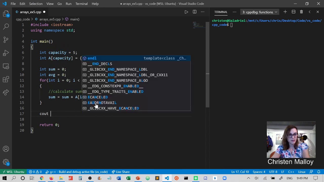 Arrays: calculating the sum and average of elements
