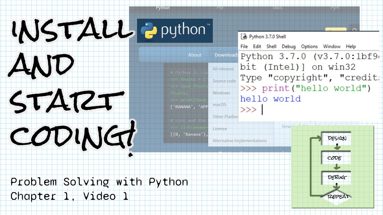 Install and get started coding with Python! Problem Solving with Python Ch 1 Programming