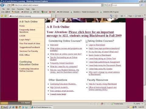 Blackboard for CIS110, part1, logging in