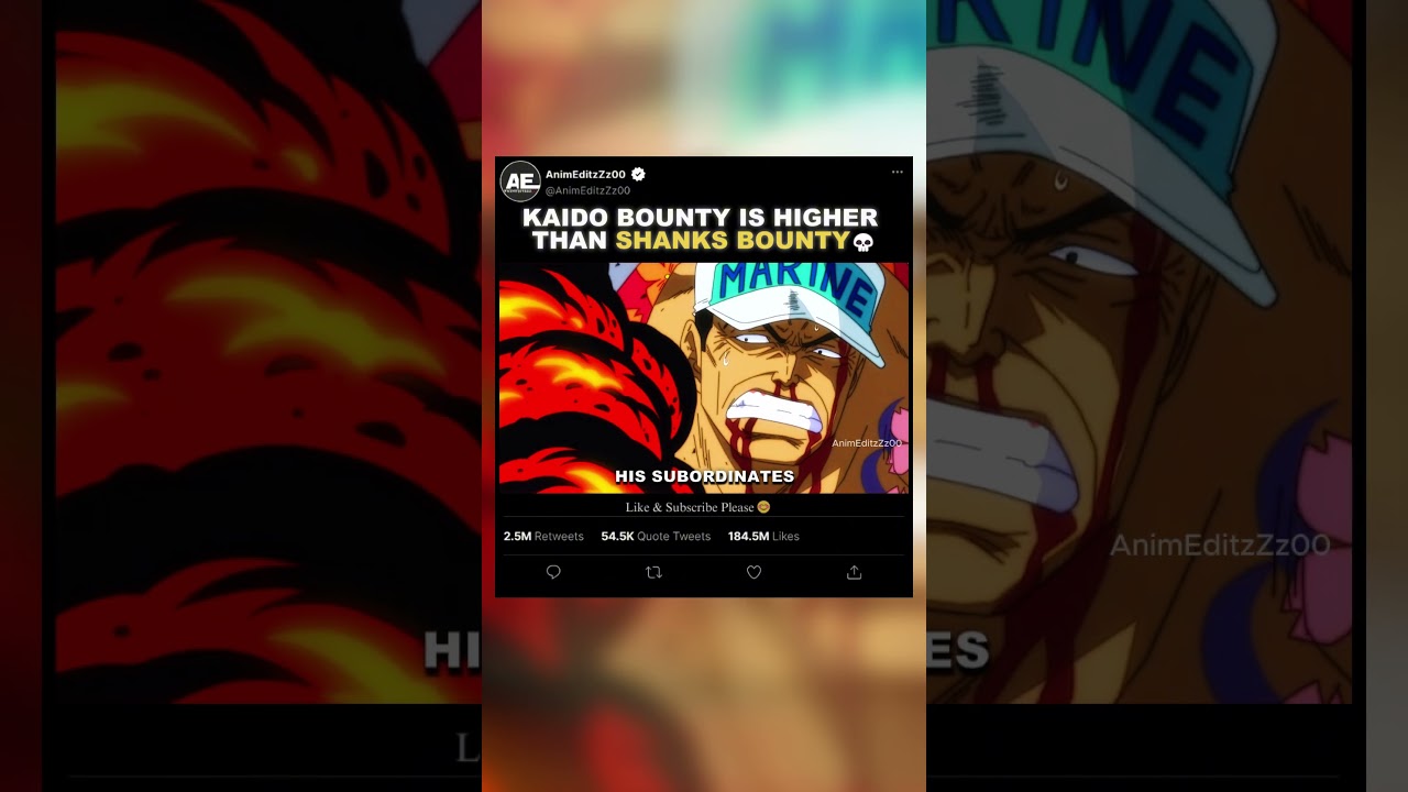 「 Kaido Bounty Is Higher Than Shanks Bounty💀」EDIT | #onepiece #shorts #shanks #luffy #kaido