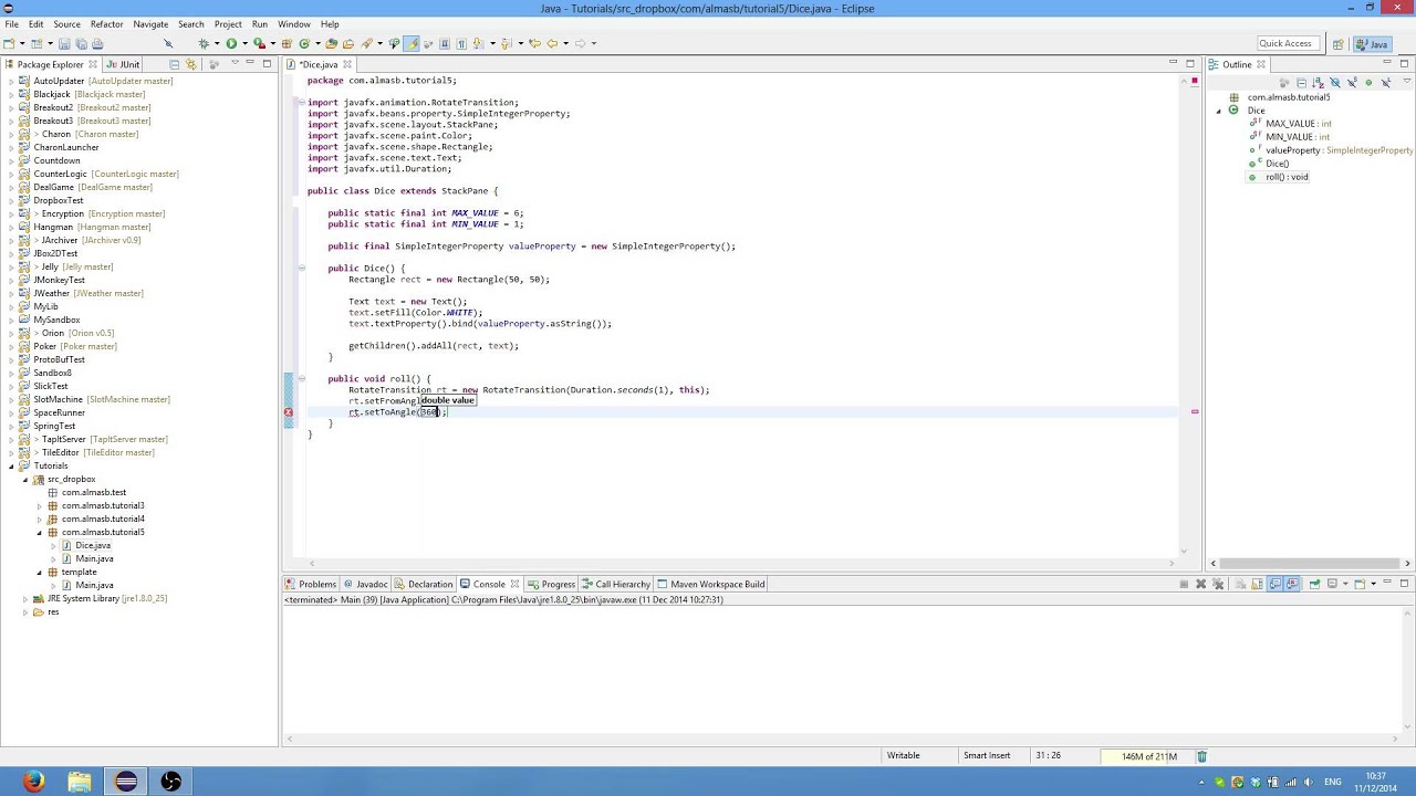 Simple Java Tutorial: Dice Roll