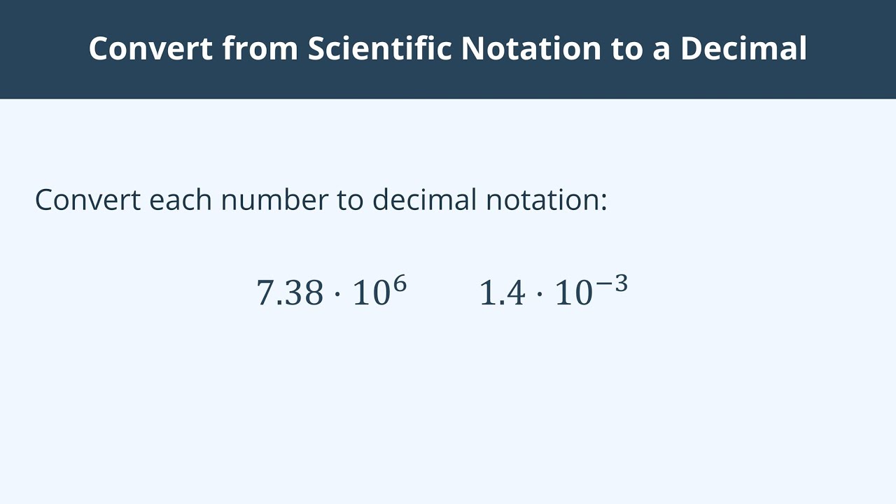 Convert From Scientific Notation to Decimal Notation - 3