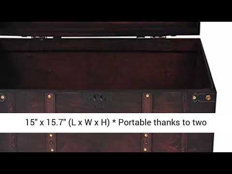 vidaXL Wooden Treasure Chest 26" Vintage Antique Storage Trunk Organizer Box