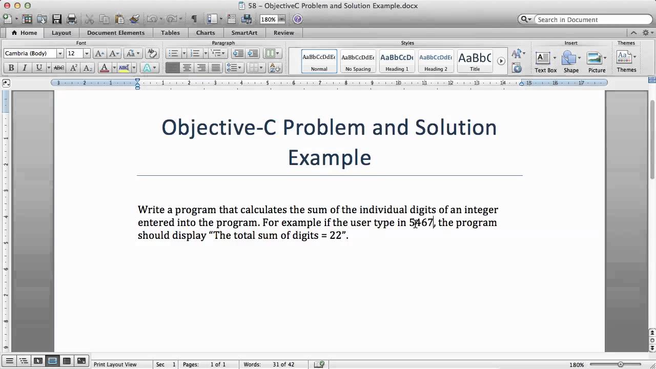 Objective C Tutorials   61   Problem and Solution Example