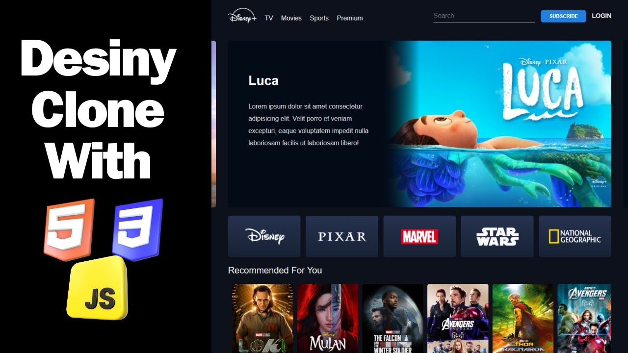 Create a movie website HTML & CSS and JAVASCRIPT | Desiny Clone HTML CSS and JavaScript