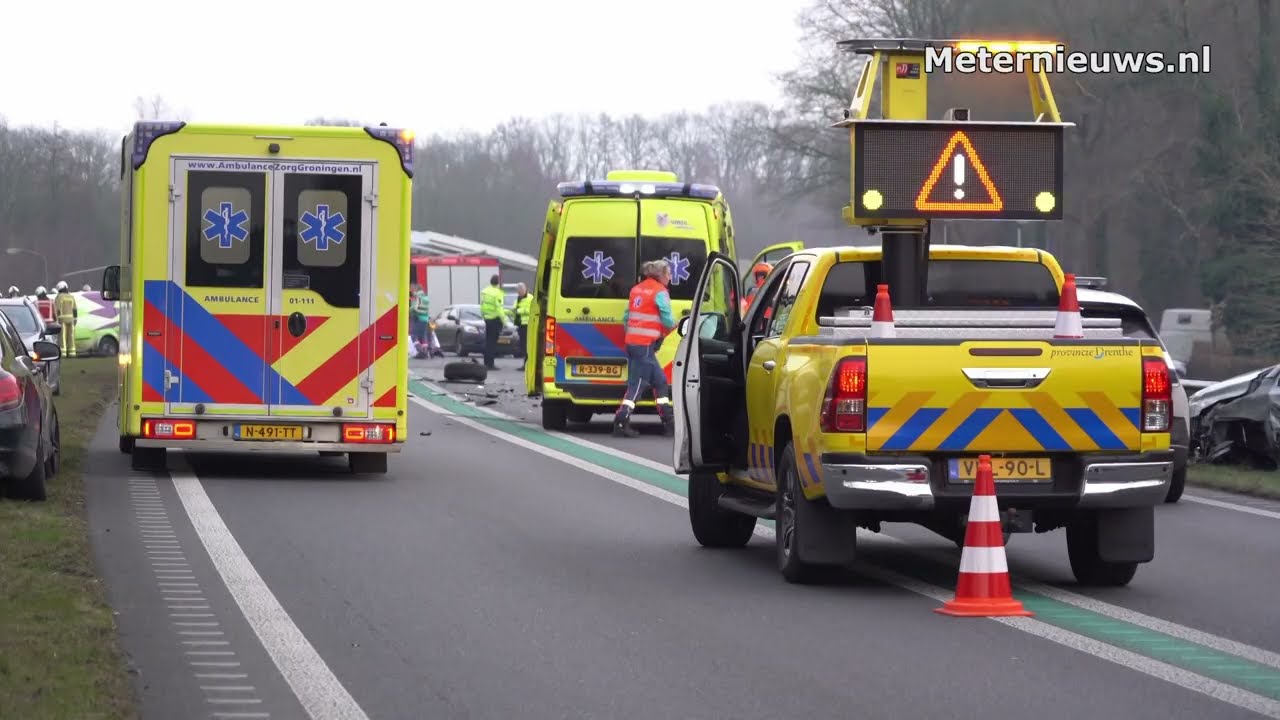 Ernstig ongeval,gewonden en ravage op N34 Schipborg(Video)