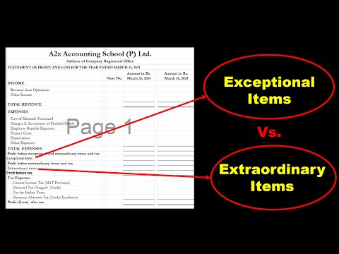 Difference between Extraordinary Items and Exceptional Items