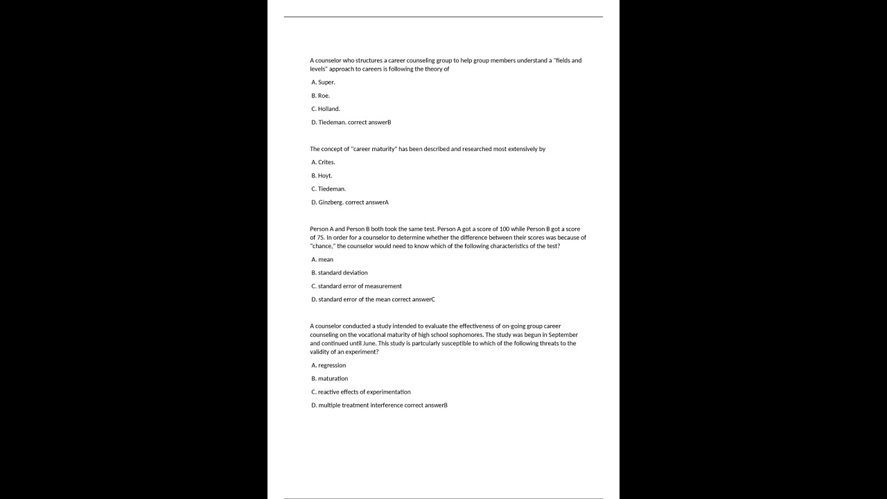 CPCE Sample Test exam 2023 with 100% correct answers