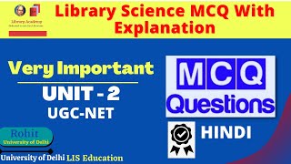 Very Important Library And Information Mcq For Ugc Net 2021. Unit 2 Of ...
