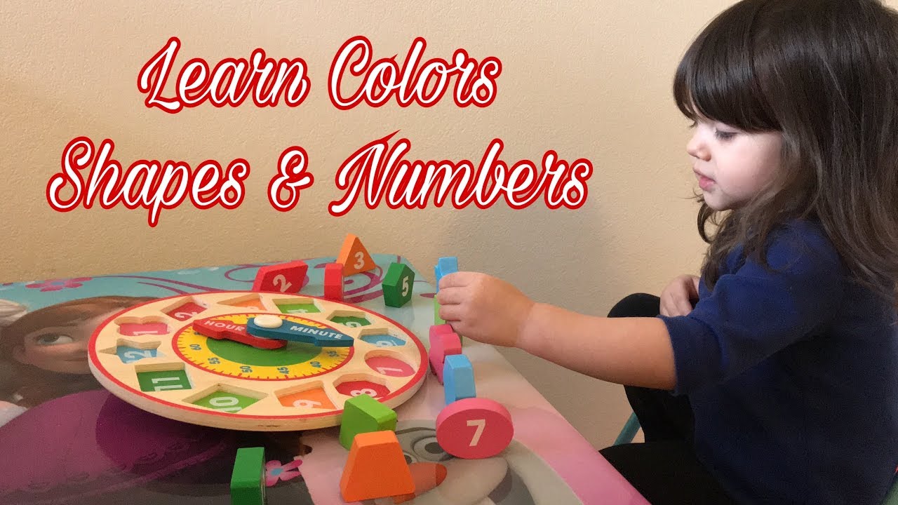 Learn Colors Shapes & Numbers - Wood Sorting Clock