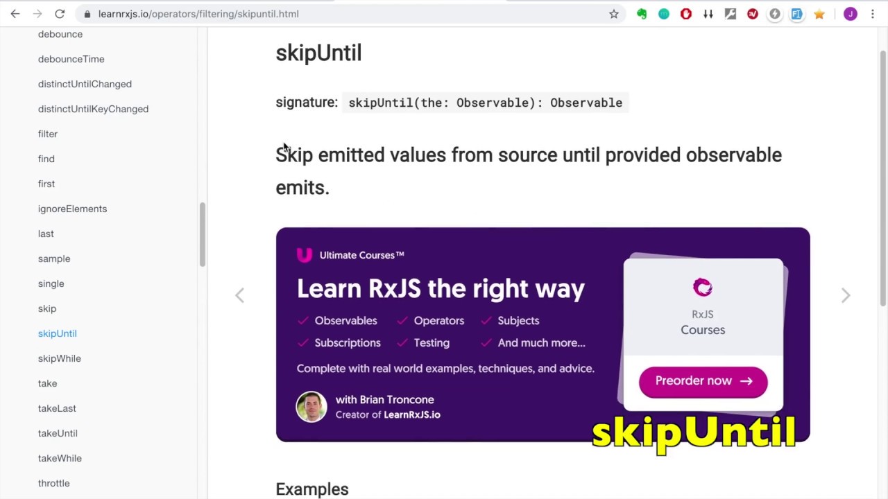 RXJS 101: Timing & Plucking Data (timer, debounce, skip, take, first, last)