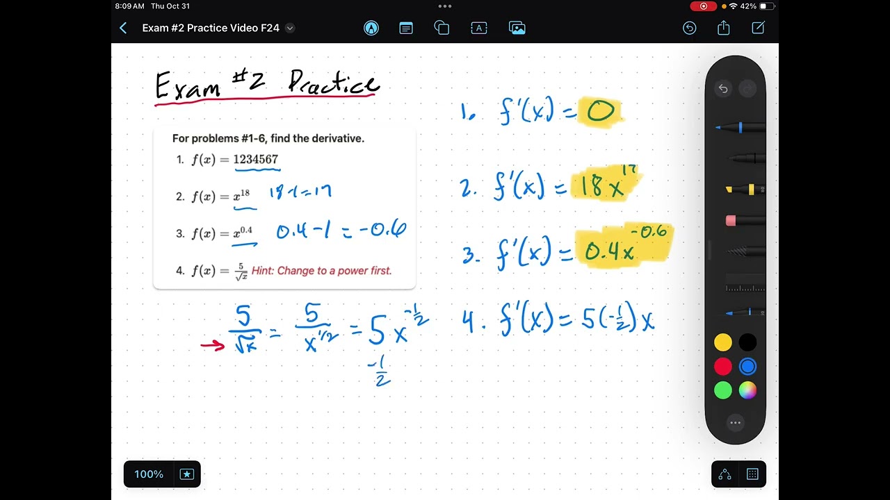 Practice Exam #2 #1-4 Solutions
