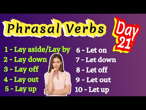 'LAY' & 'LET' Phrasal Verbs in English Grammar | Learn Phrasal Verbs With Examples, Day-21