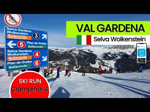 Val Gardena South Tyrol Italy / ski run Ciampinoi 4, short video 55"