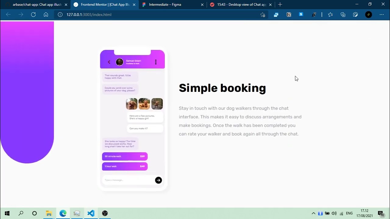 Chat App CSS Illustration - Desktop view