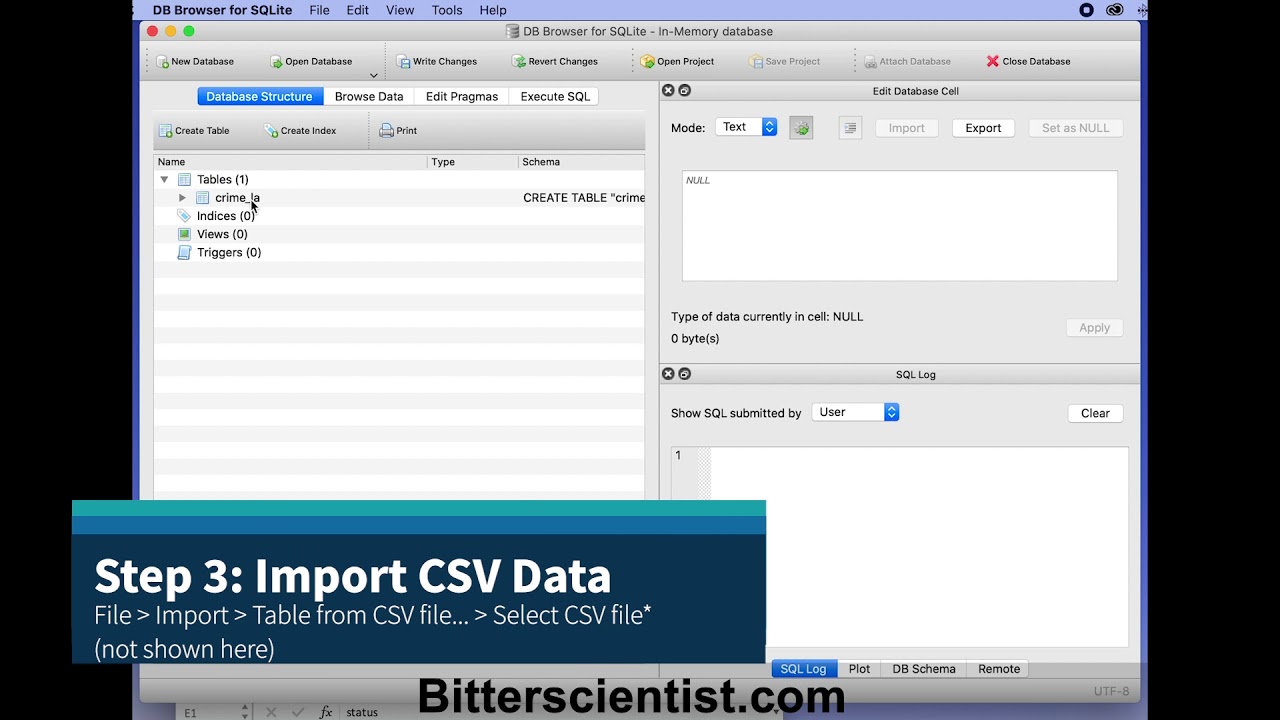 Import CSV data into DB Browser Sqlite Table