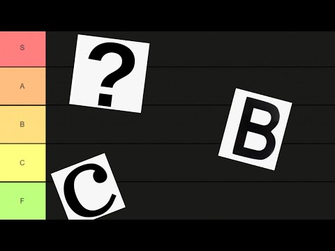 Letters of the Alphabet Tier List