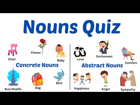 Concrete & Abstract Nouns Quiz | Nouns Quiz for Kids | Parts of Speech Quiz | Grammar Learning Quiz