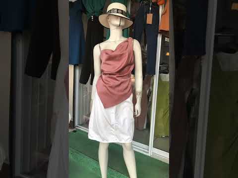 Áo lụa cổ đổ -230k với Váy jean co giãn -160k ( fb Sốp Thi )