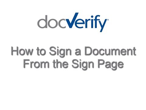 DocVerify - How to Sign a Document
