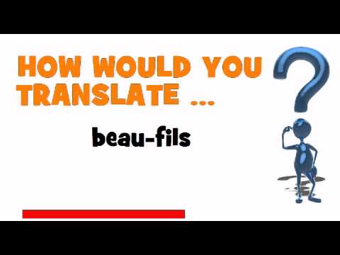 FRENCH TRANSLATION QUIZ = beau fils