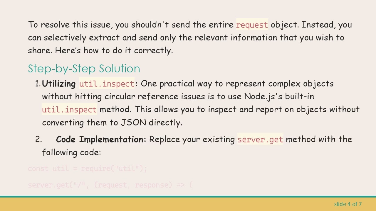 How to Fix TypeError: Converting circular structure to JSON in Your Express Server