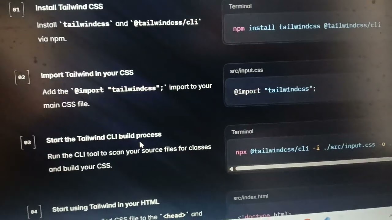 Tailwind installation using cli #3