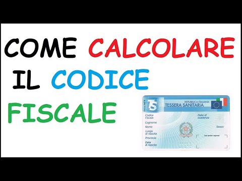 come calcolare un codice fiscale