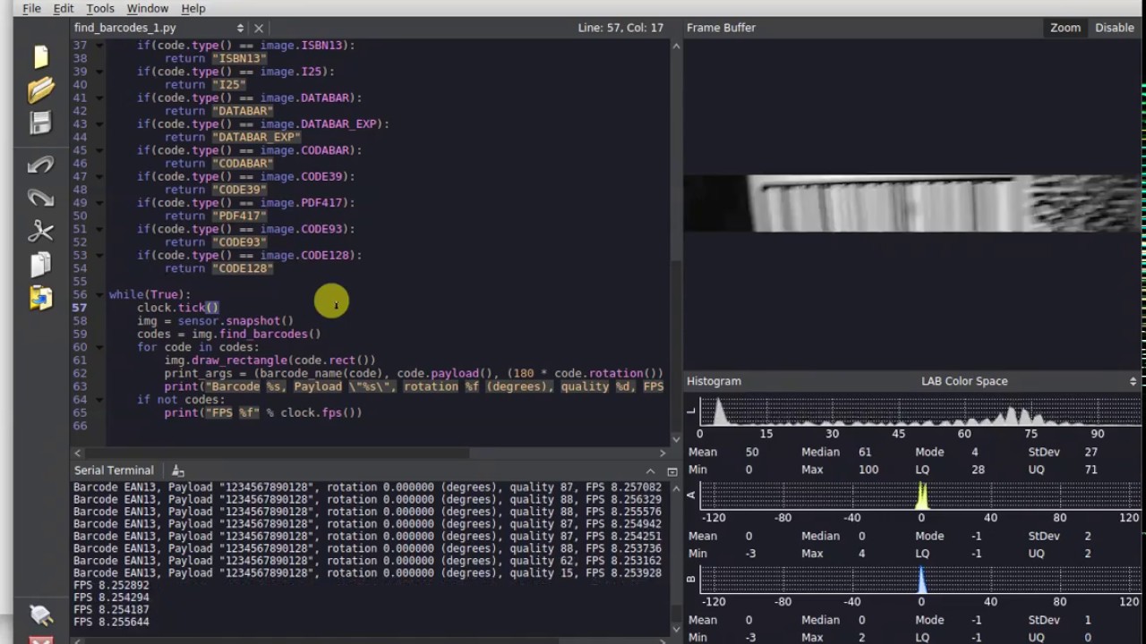 Barcode Detection w/ OpenMV Cam M7