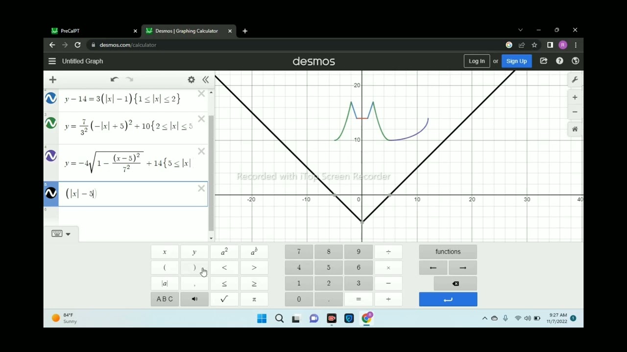 PreCalculus Desmos Art (Batman Logo) Midterm PT