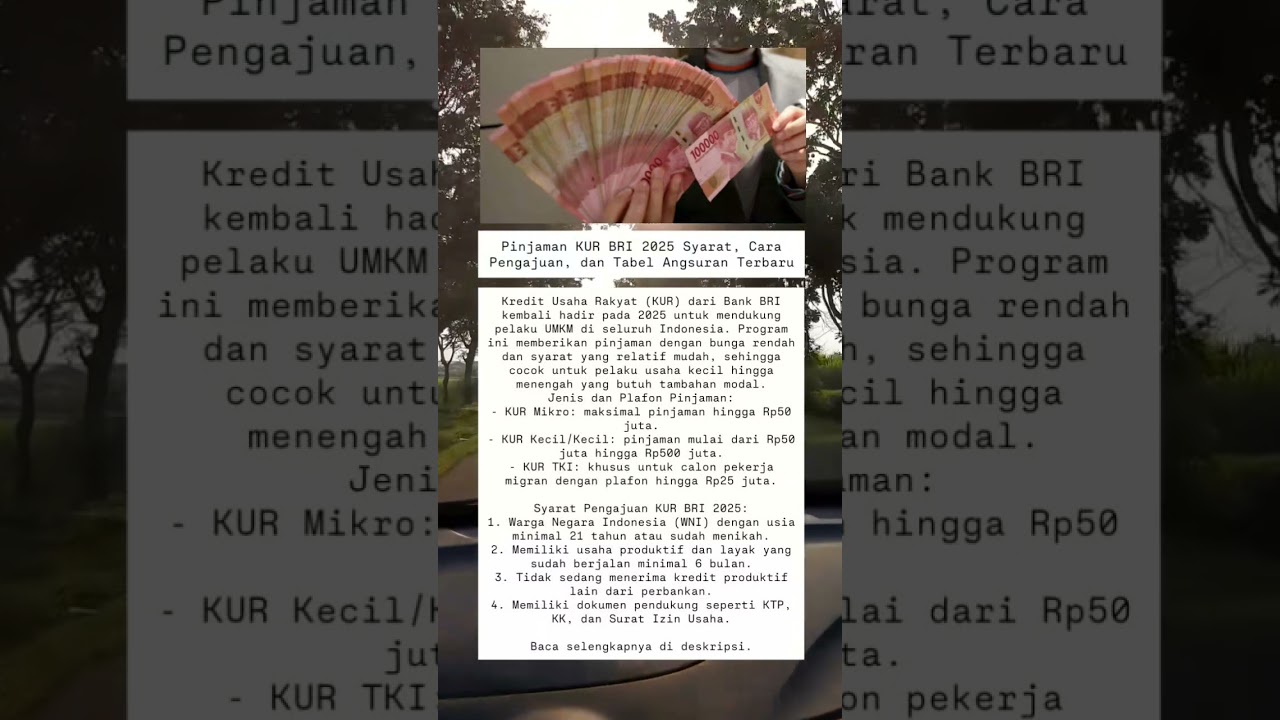 Pinjaman KUR BRI 2025 Syarat, Cara Pengajuan, dan Tabel Angsuran Terbaru