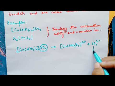 Coordination compounds: Coordination sphere or coordination entity and counter ions: Lecture 5