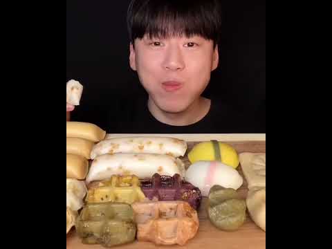 Korean traditional dessert tteok mukbang asmr | rice cake waffle with ice cream eating show
