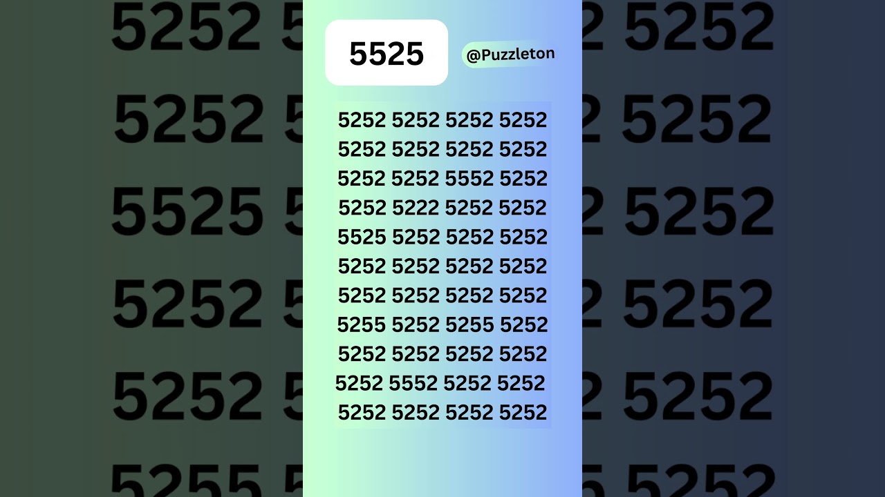 🧠 Only 1% can find 5525! Can you? 🔍