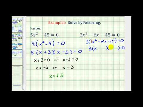 Ex: Factor and Solve Quadratic Equation - Greatest Common Factor +