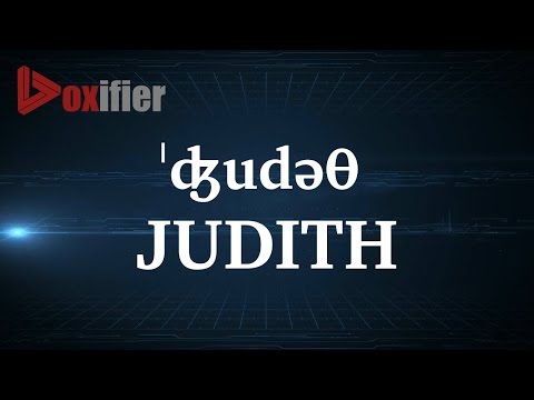 How to Pronunce Judith in English - Voxifier.com