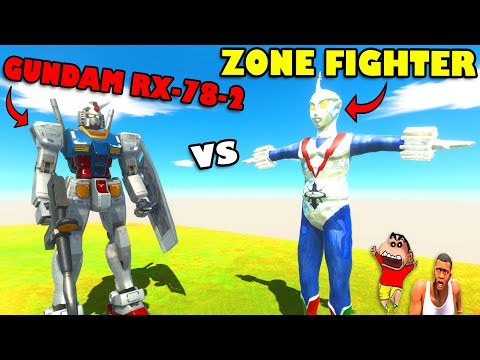 ZONE FIGHTER DEATH RUN vs GUNDAM RX-78-2 SHINCHAN and CHOP in ANIMAL REVOLT BATTLE SIMULATOR