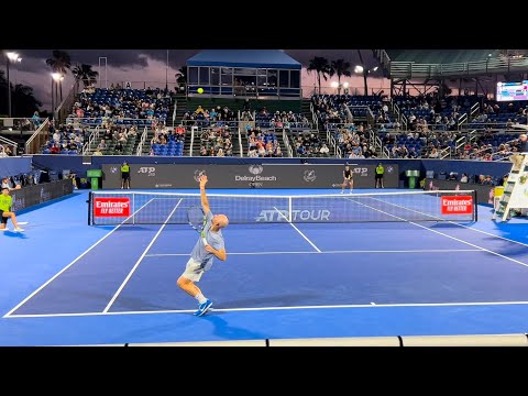 Adrian Mannarino vs Marcos Giron Delray Beach Court Level View Highlights [4K 60fps]