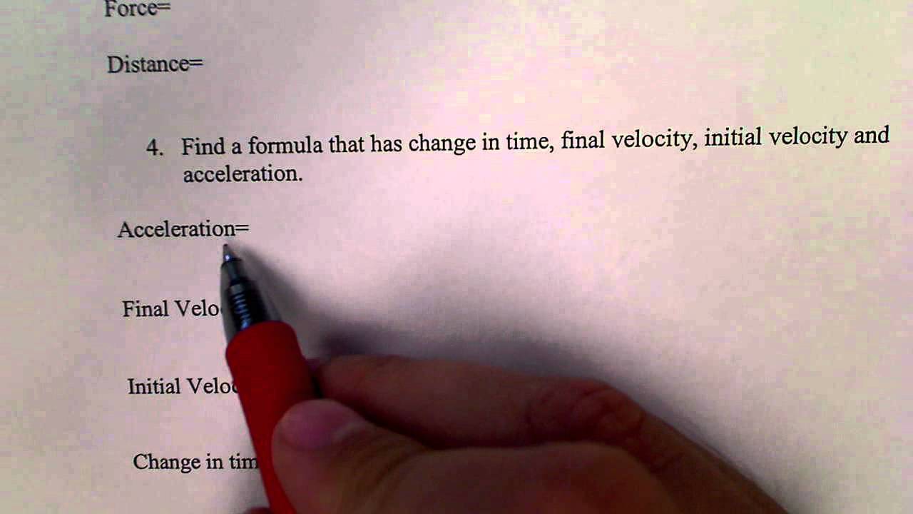 Algebra 1 Practice with Physics Formulas