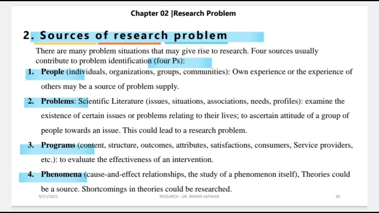 chapter 2: research problem & hypothesis | part 1