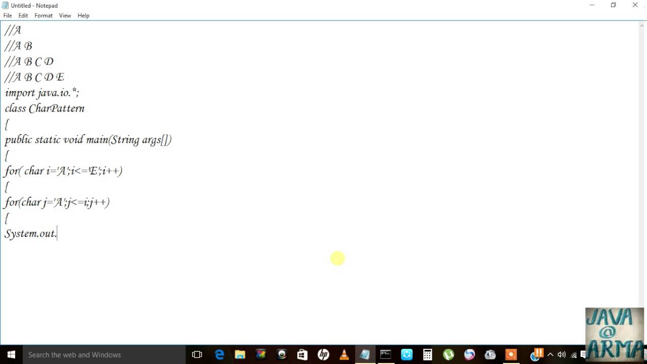 Nested loops Java Patterns 8 by taking input from user
