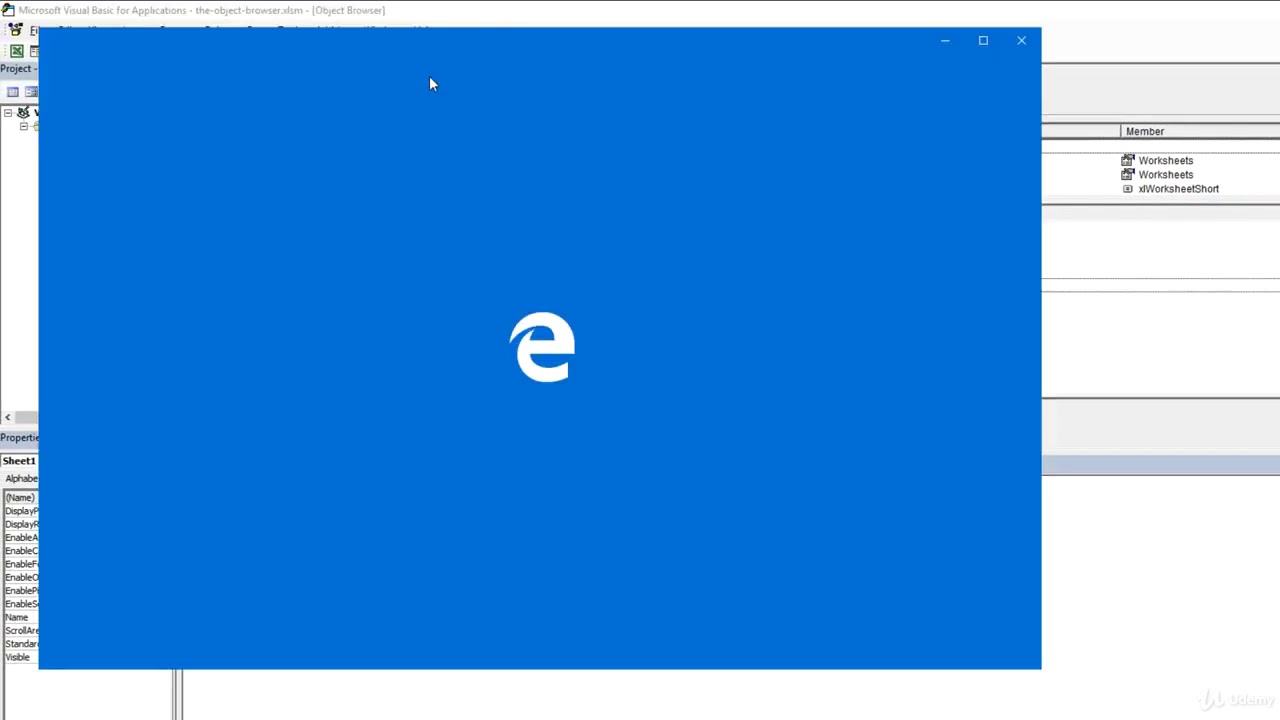 Excel Visual Basic Editor - The Object Browser