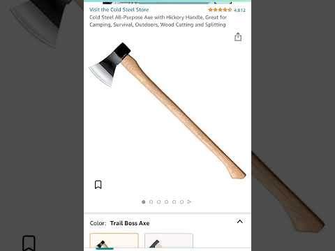 Sale $28.79 Cold Steel All-Purpose Axe with Hickory Handle, Great for Camping, Survival, Outdoors