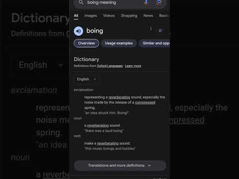 Today we Going to see the meaning of the word Boing 😝